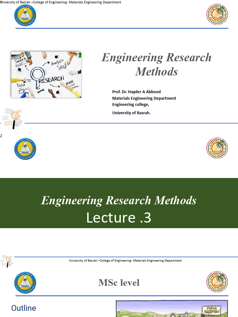 MSC Level: Engineering Research Methods | PDF | Chart | Infographics