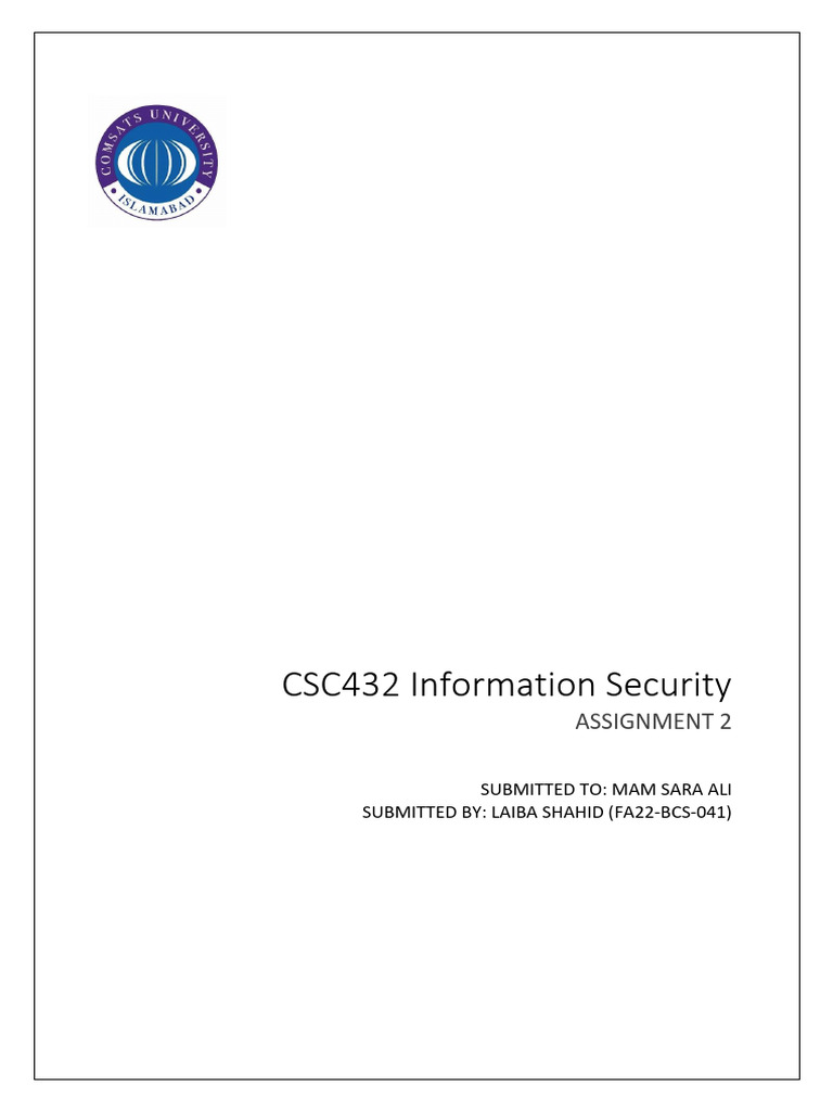 FA22-BCS(A2)IS | PDF | Vulnerability (Computing) | Security