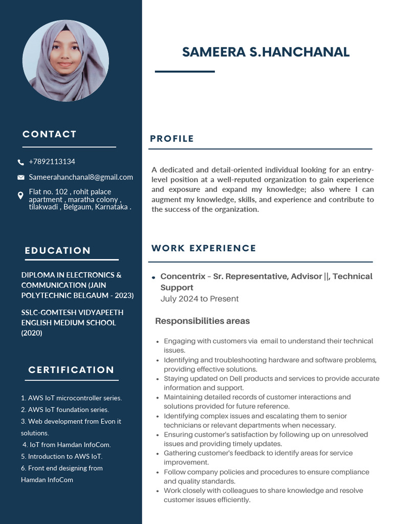 Blue Simple Professional CV Resume | PDF | Web Development | Internet Of Things