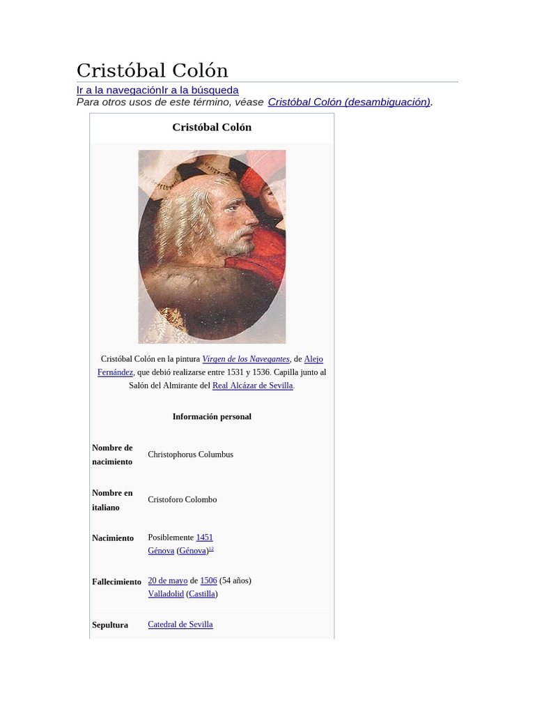 Cristobal Colon | PDF | Cristobal colon