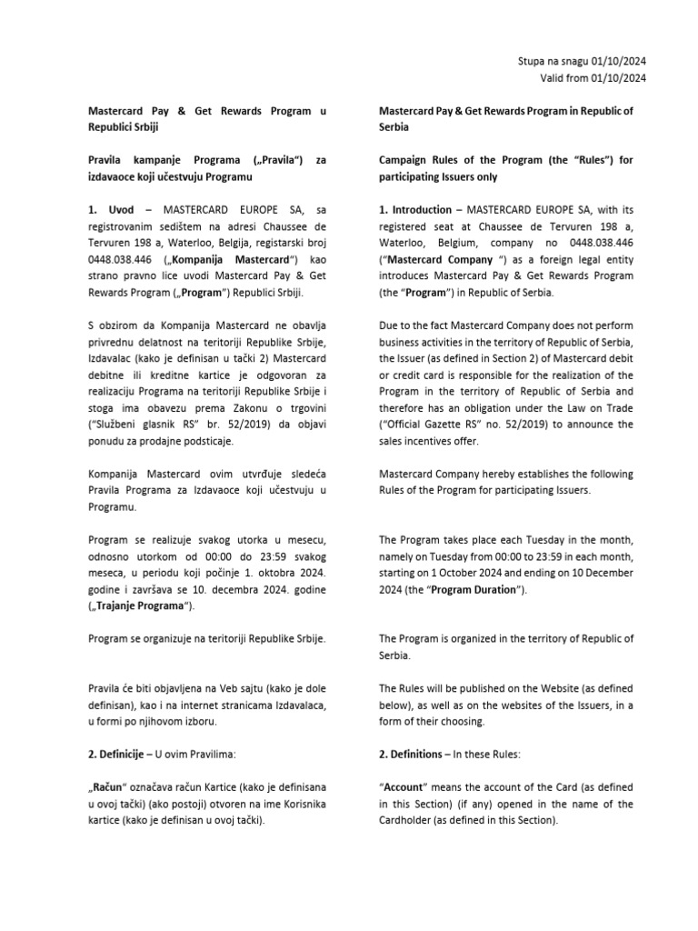 PG Rules of Campaign Engsrb Pravila Kampanje Srbija v2 23 09 2024 For ...