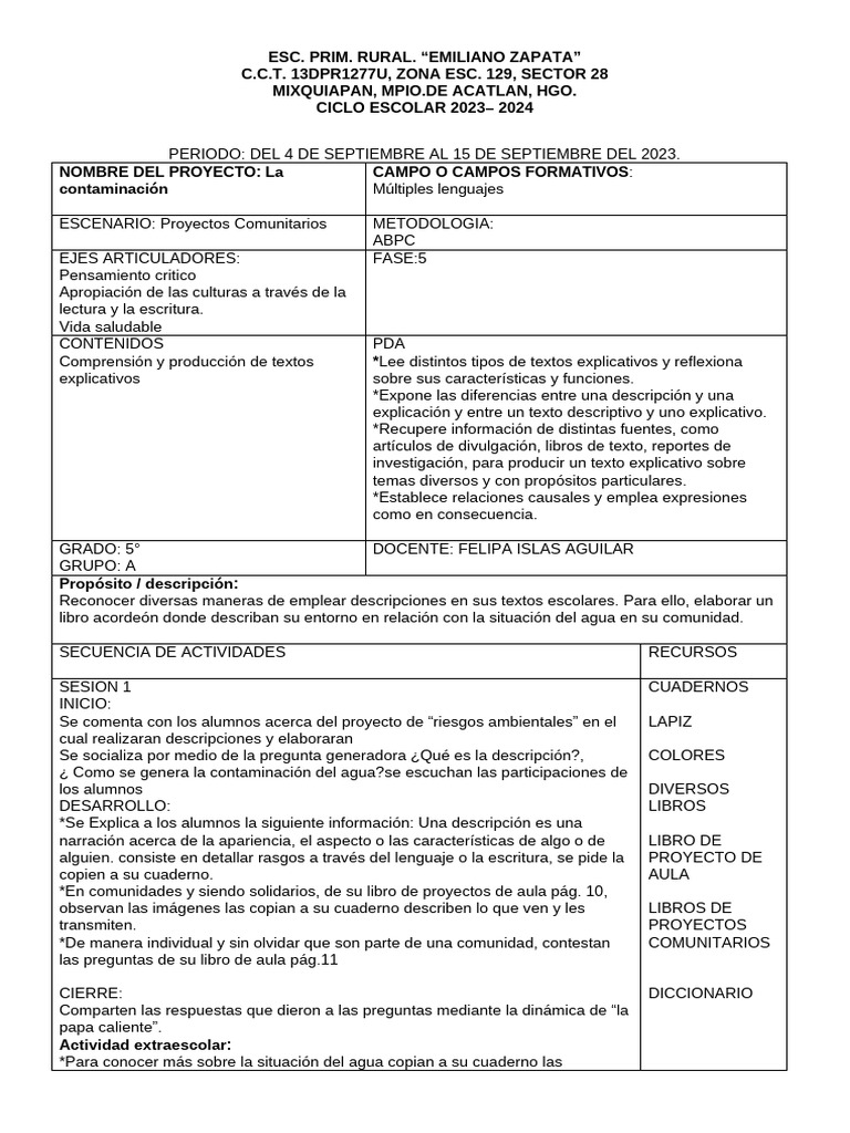 Proyecto Contaminacion Del Ambiente | PDF | Metodología de encuesta | Agua