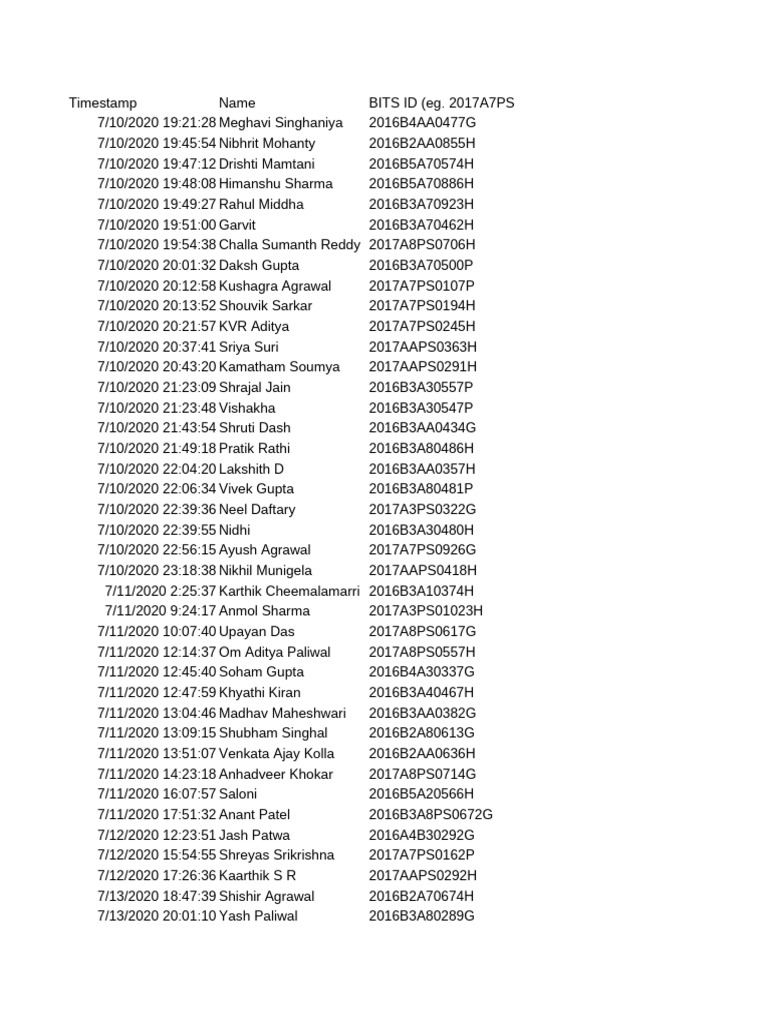 PS2 SEM-I 2020-2021 (Responses) | PDF