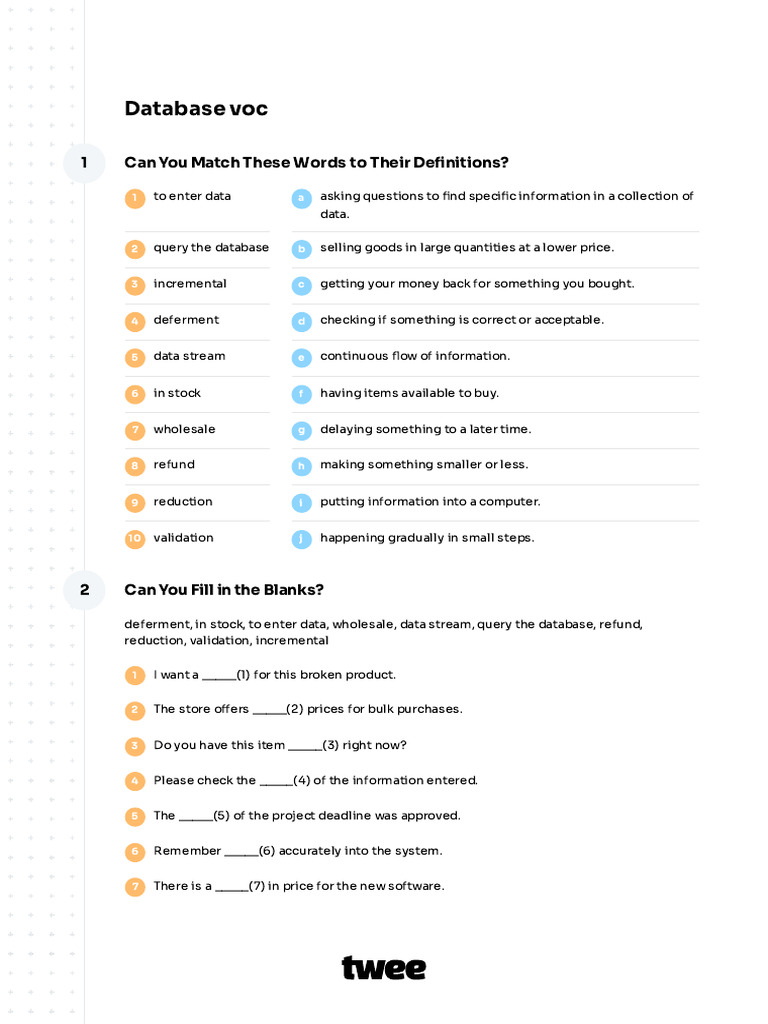 Database Vocabulary Pdf