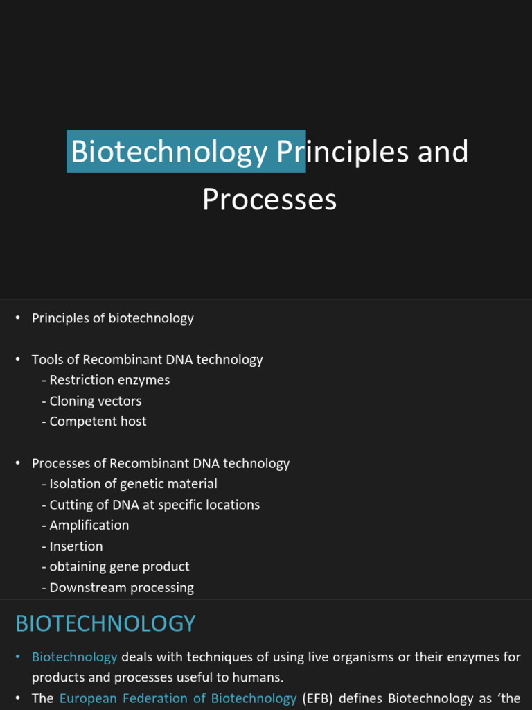 Chapter 11 - Biotechnology Principles and Processes | PDF | Molecular Cloning | Restriction Enzyme