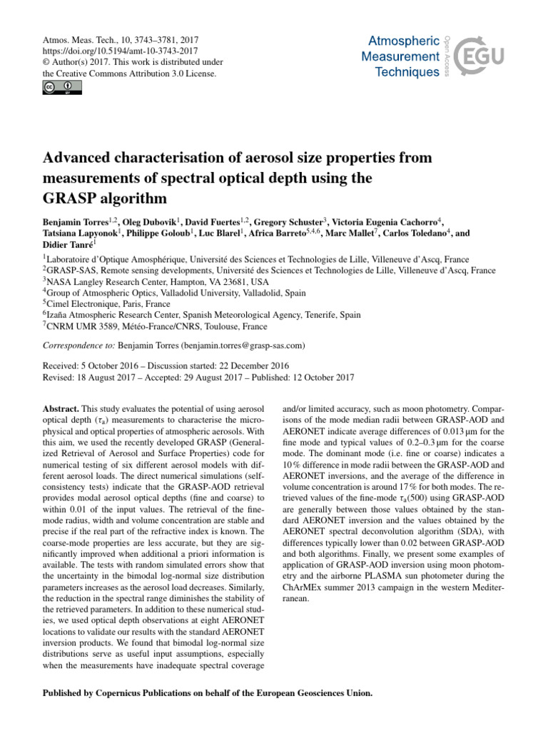 Amt 10 3743 2017 | PDF | Aerosol