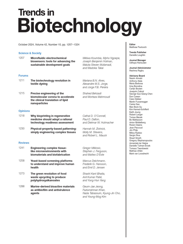 Advisory Board and Contents - Tibtec | PDF | Health Sciences | Cell Biology