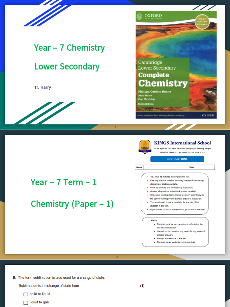 Year 7 Chemistry Curriculum Overview | PDF | Technology & Engineering