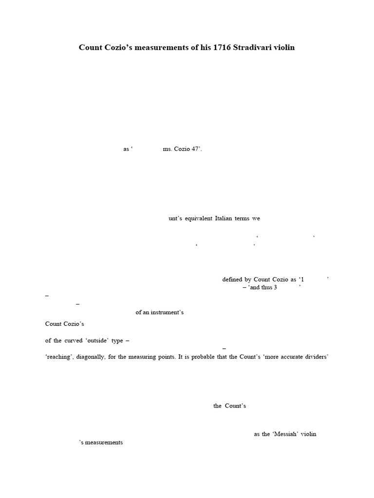 Cozio_measurements_1716 | PDF | Violin | Cello
