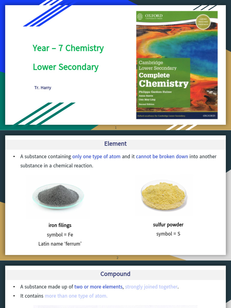 Year 7 Chemistry: Elements, Compounds, Mixtures | PDF | Chemical ...