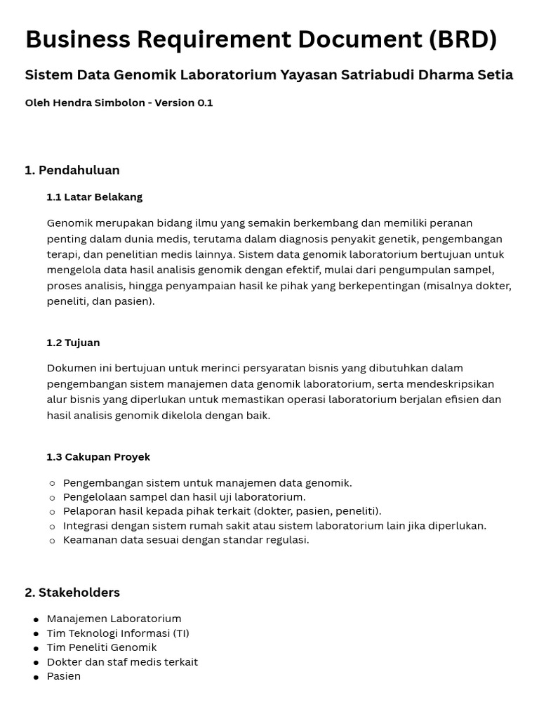 BRD Genomik Laboratorium | PDF | Komputer | Teknologi & Rekayasa
