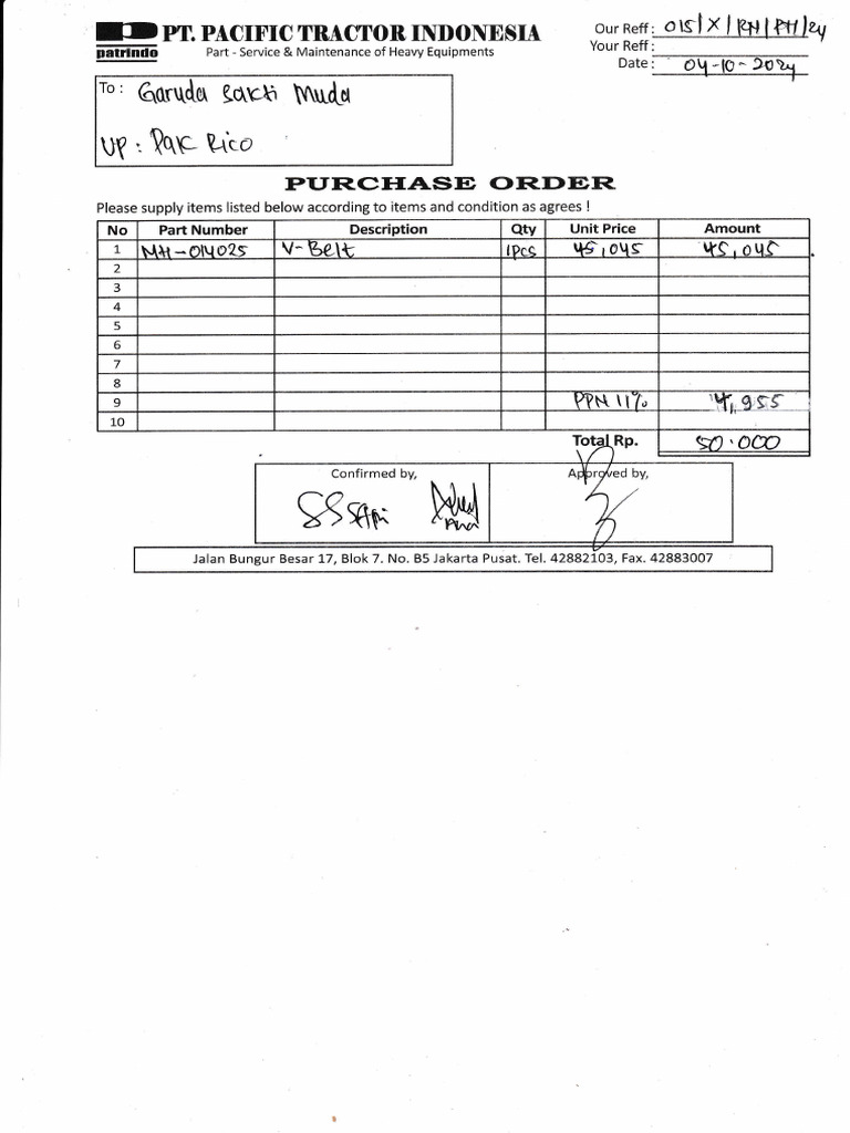 PO GARUDA SAKTI MUDA_0001 | PDF PO GARUDA SAKTI MUDA_0001 | PDF