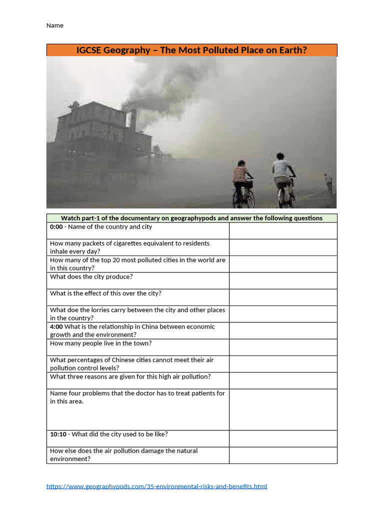 Pollution Example and Response Igcse | PDF | Pollution | Coal