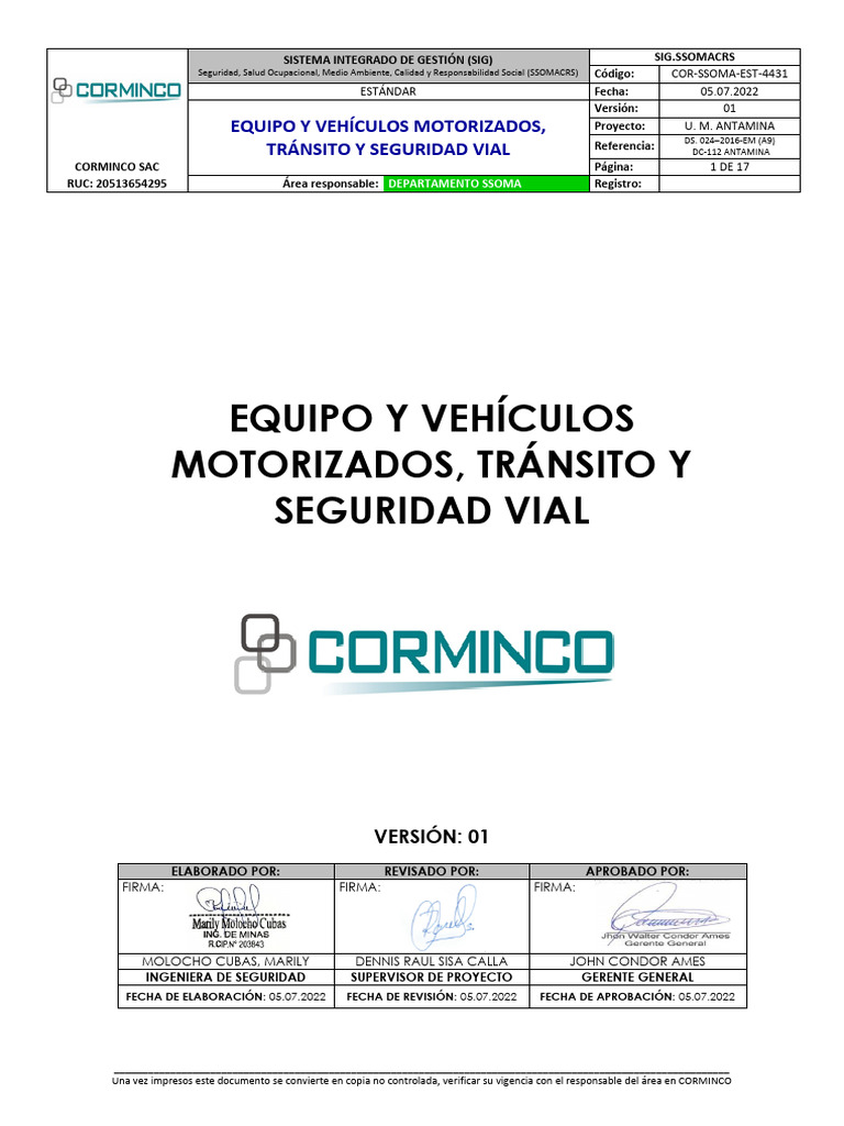 COR-SSOMA-EST-4431 EQUIPO Y VEHÍCULOS MOTORIZADOS, TRÁNSITO Y SEGURIDAD ...