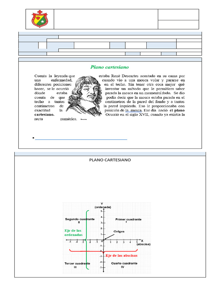 6° Guia # 6 Plano Cartesiano (1) 2 | PDF | Sistema de coordenadas ...