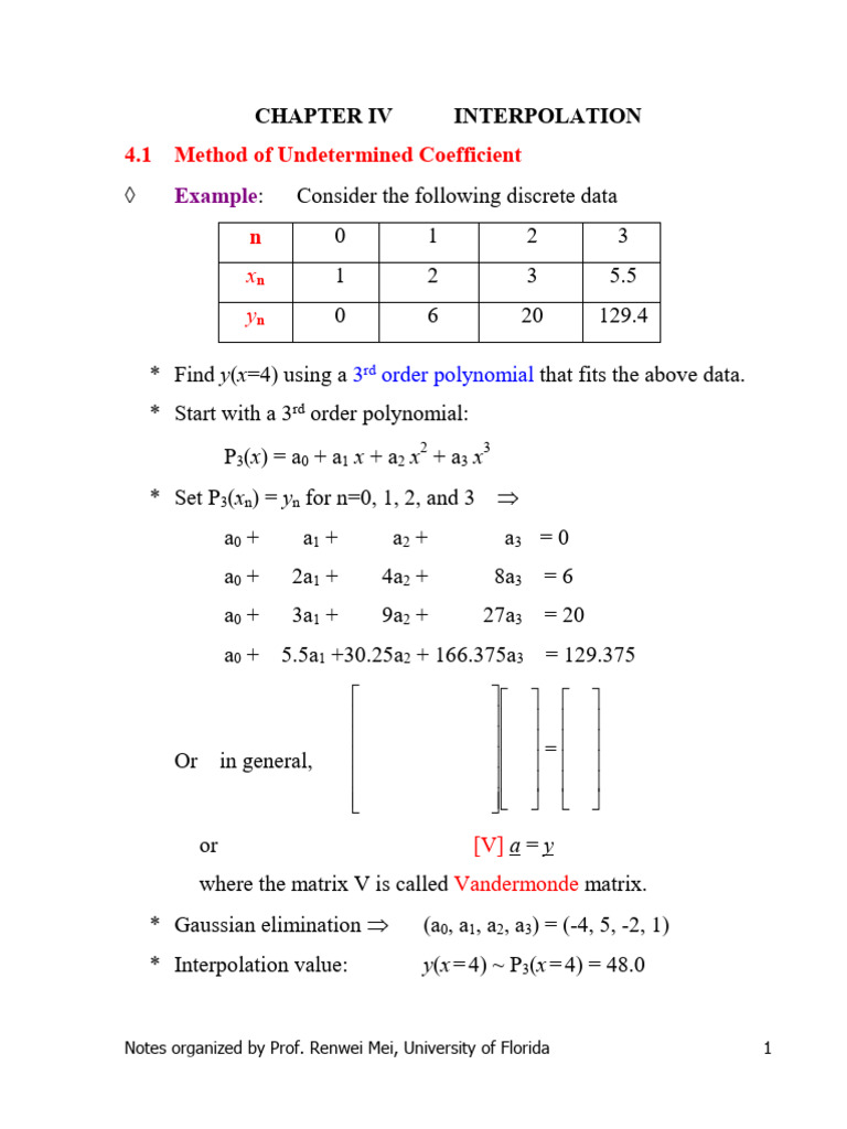 Chapter 4 Interpolation | PDF | Numerical Analysis | Mathematical Analysis Chapter 4 Interpolation | PDF | Numerical Analysis | Mathematical Analysis