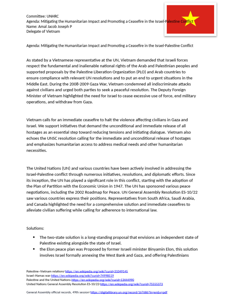 Position Paper-IMUN | PDF | Israeli–Palestinian Conflict | World Politics