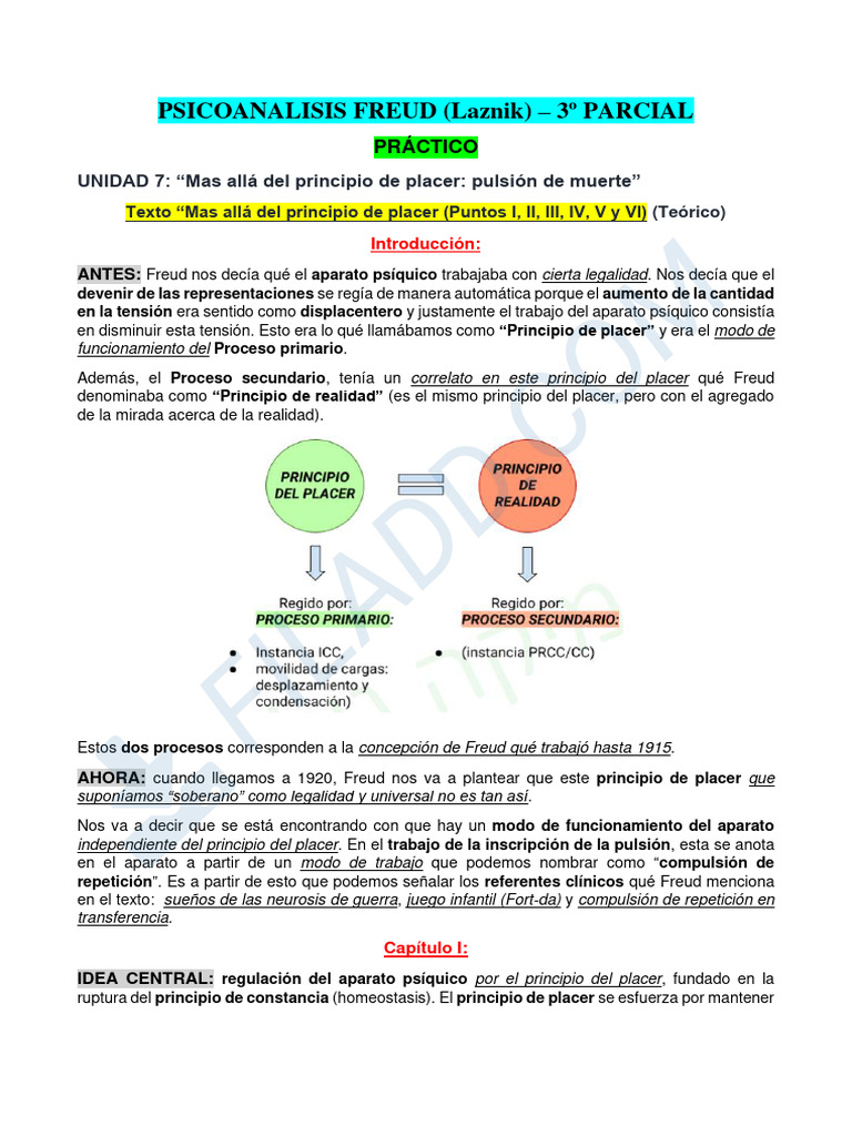 Resumen 3er Parcial de Psicoanalisis | PDF | Carné de identidad | Mente inconsciente