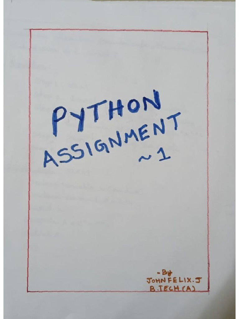 Python Assignment 1 | PDF