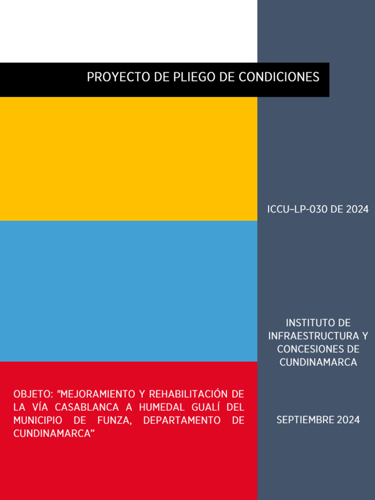 Documento Base o Pliegos Tipo ICCU-LP-030-2024 FUNZA | PDF