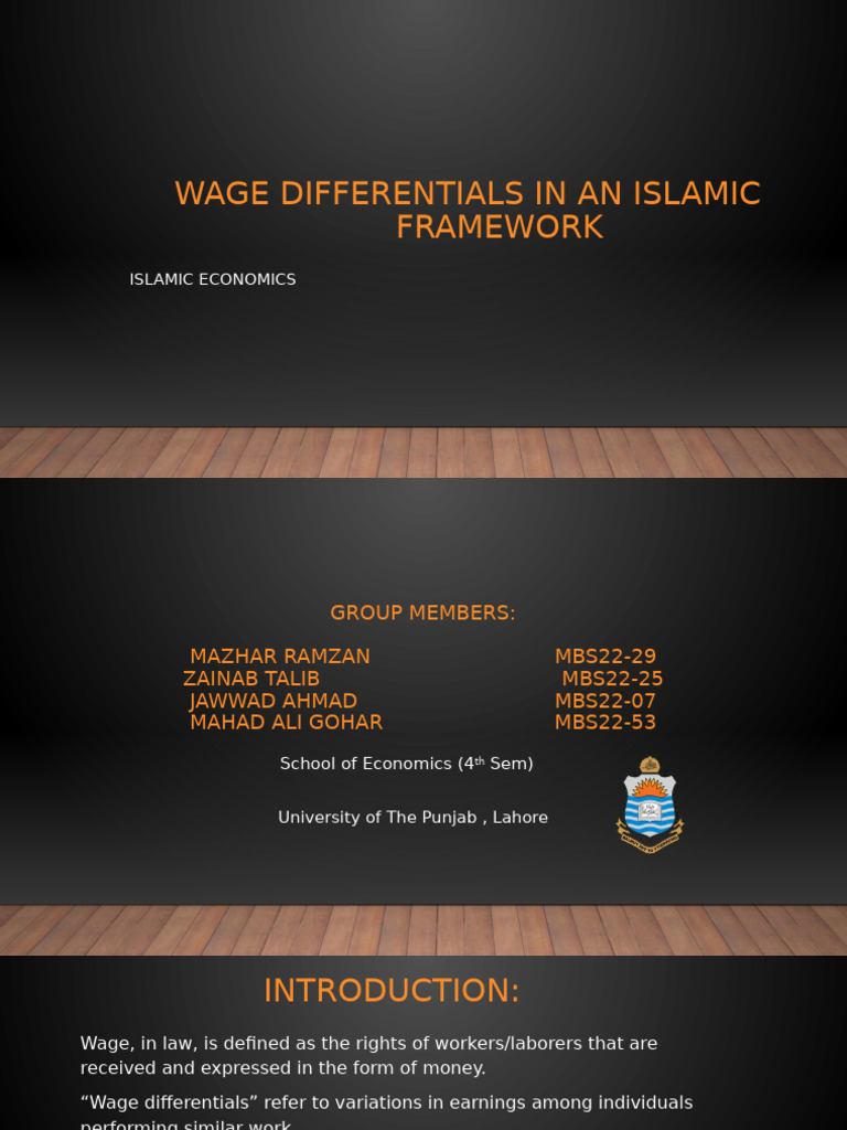 Wage Differentials in An Islamic Framework | PDF | Cost Of Living | Labour Economics