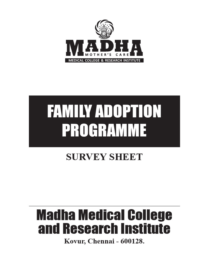 Family Adoption Program Survey Sheet | PDF | Pregnancy | Hypertension