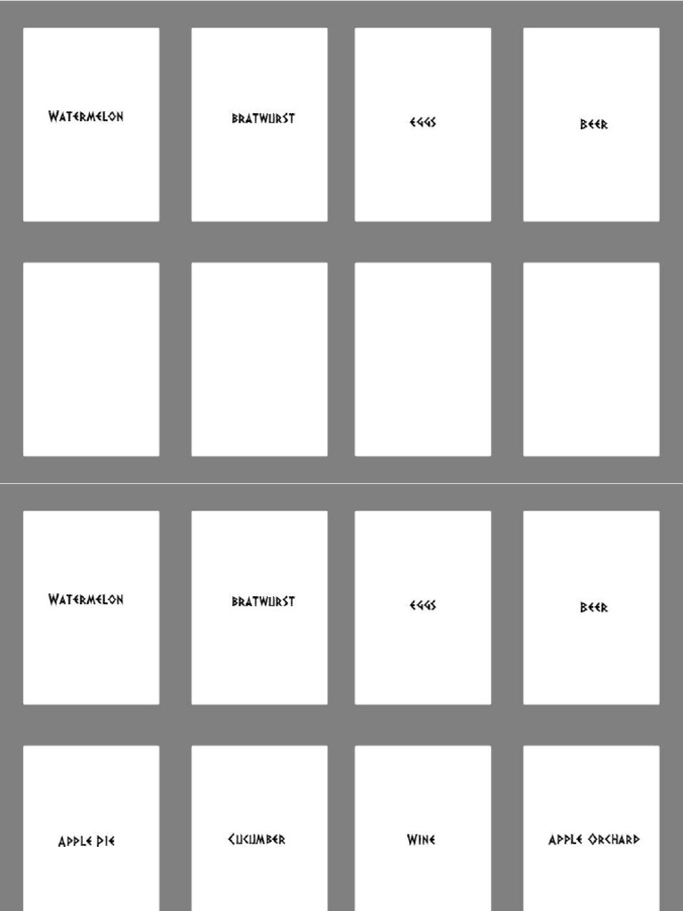 100 Subject Cards | PDF