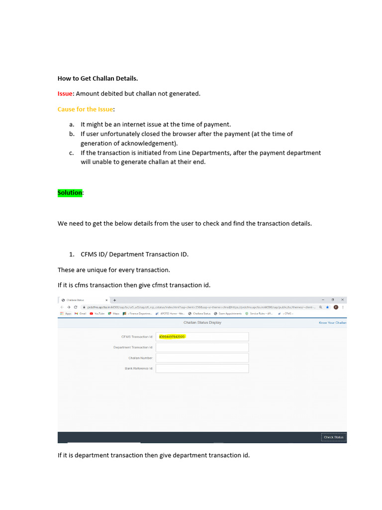 Know Your Challan Status | PDF