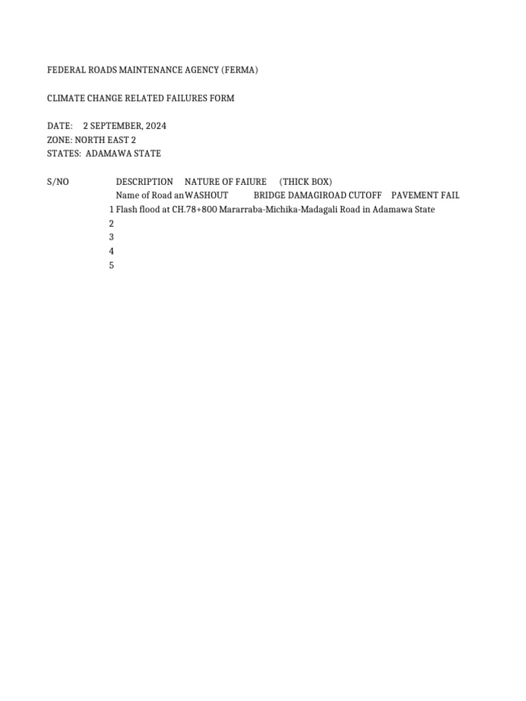 Climate Change Form | PDF