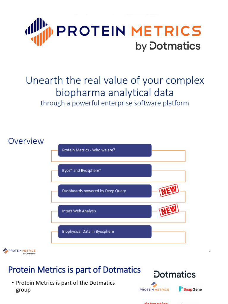 Pre Record Vendor Showcase Presented by Protein Metrics 2023 | PDF ...
