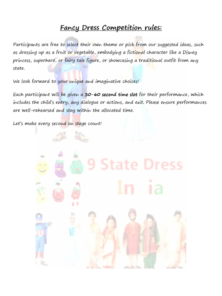 Fancy Dress Competition Guide | PDF