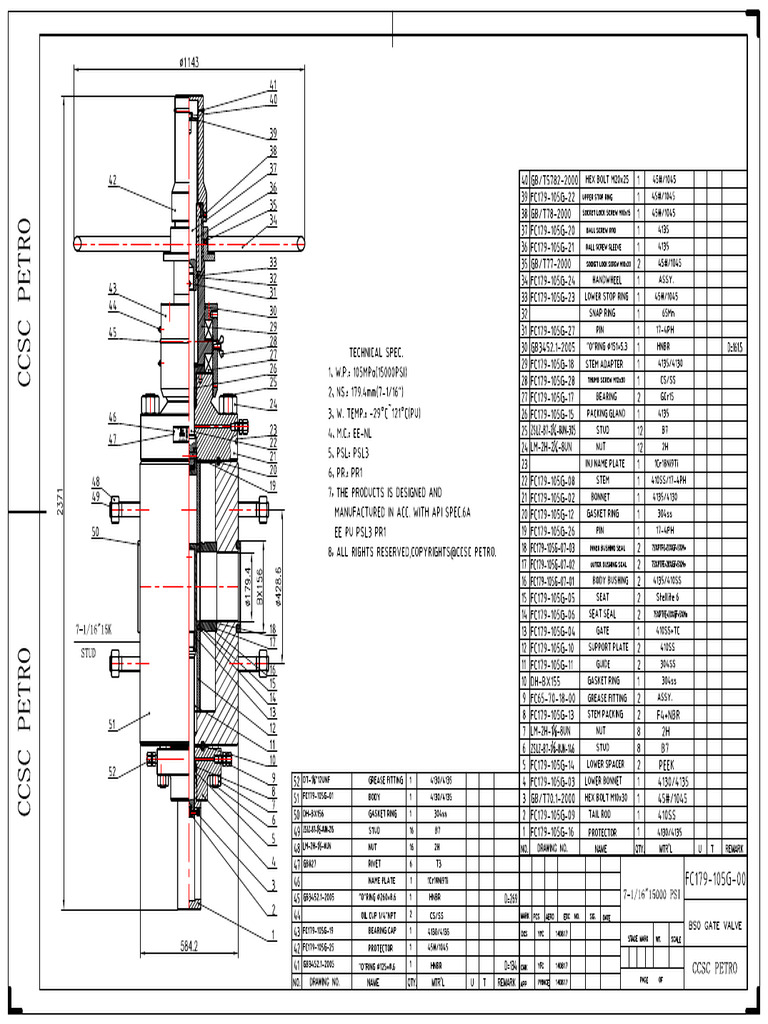 Frac Gate Valve 7-1-16 15k Stud Olt | PDF