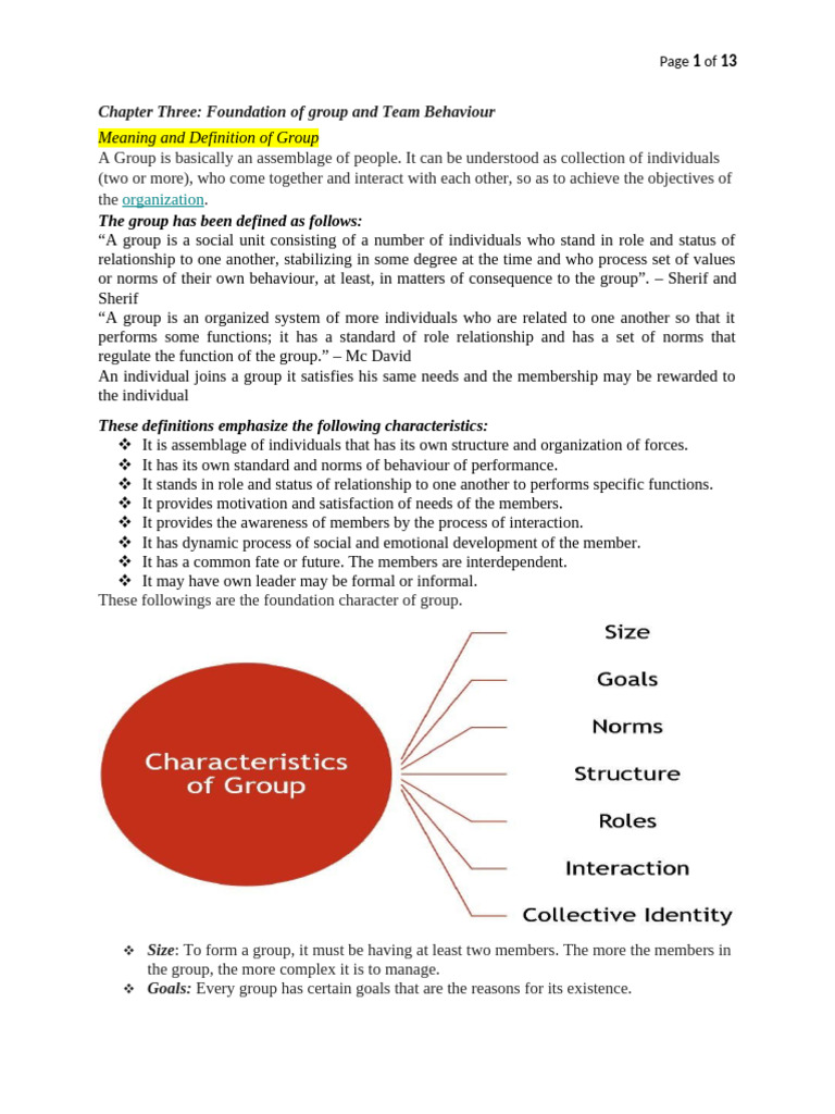 Chapter Three - Foundation of Group Behaviour | PDF | Goal | Decision ...