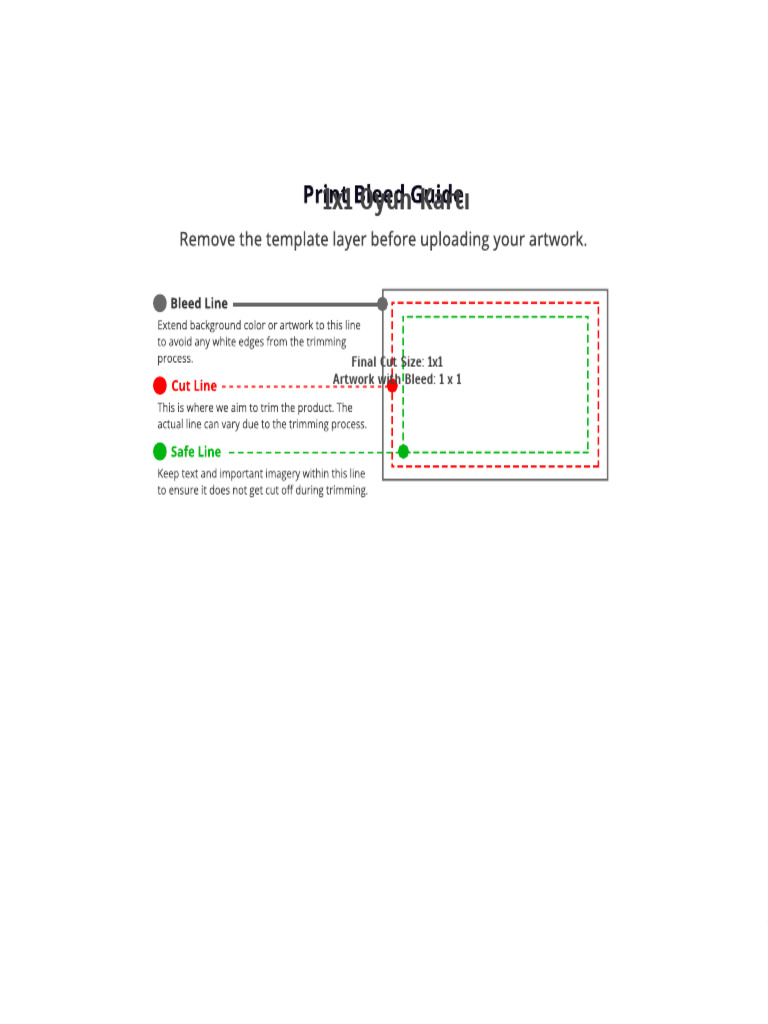 Print Bleed Guide for 1x1 Cards | PDF