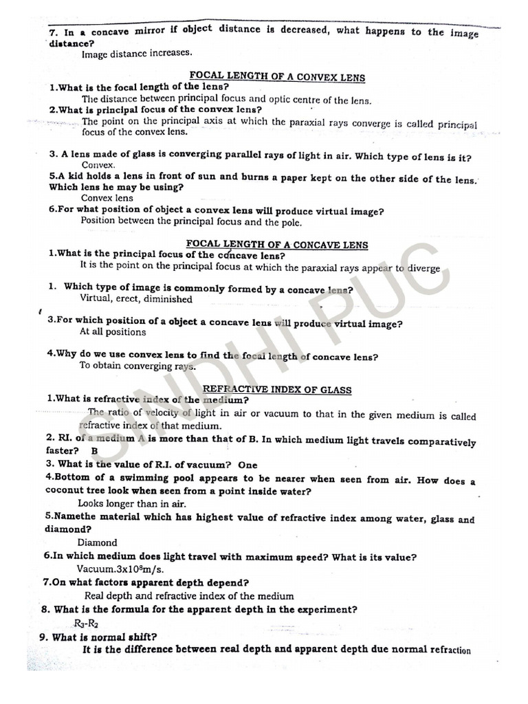 2 Pu Viva Questions Physics 12 | PDF