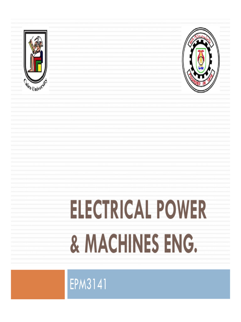 Lec.1 | PDF | Electrical Network | Electric Motor
