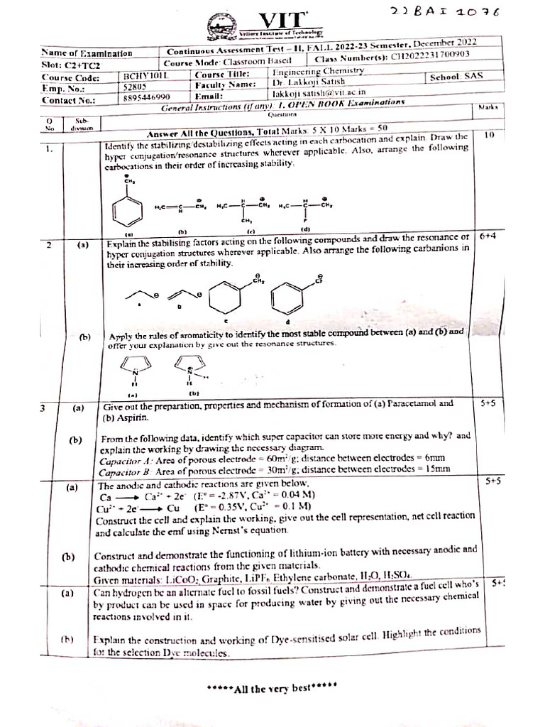 Chem CAT 2 (2022) (1) | PDF