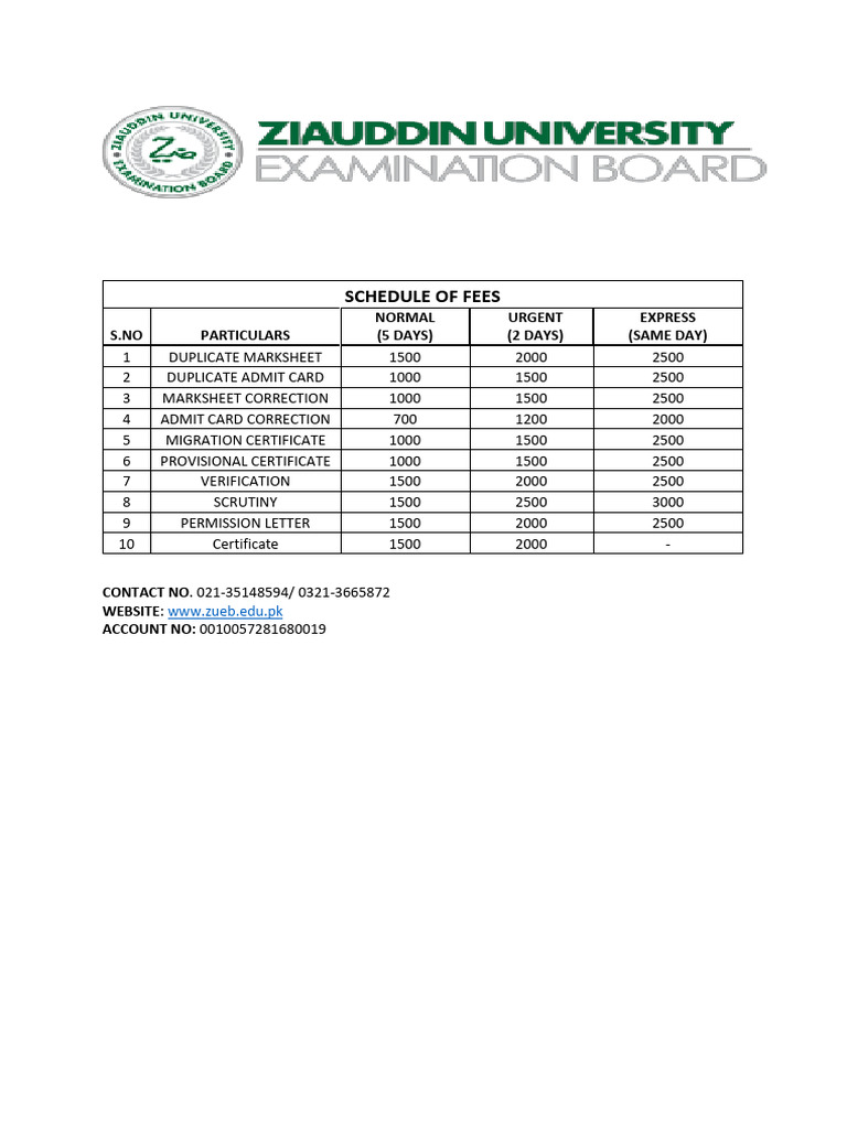 Schedule of Fees 2022-2023 | PDF
