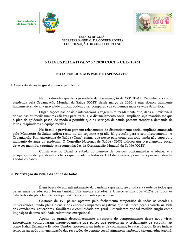 Nota Explicativa #3 - 2020 Cocp - Cee - 18461 | PDF | Aprendizado ...