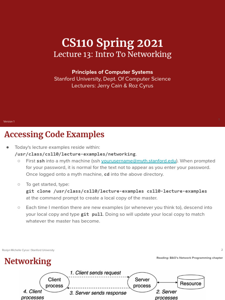 Intro to Networking Concepts in CS110 | PDF | Port (Computer Networking ...
