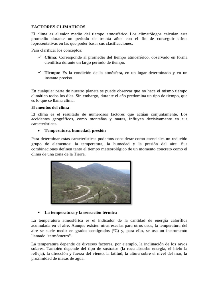 Factores Climaticos-Hidrologia | PDF | Clima | Humedad