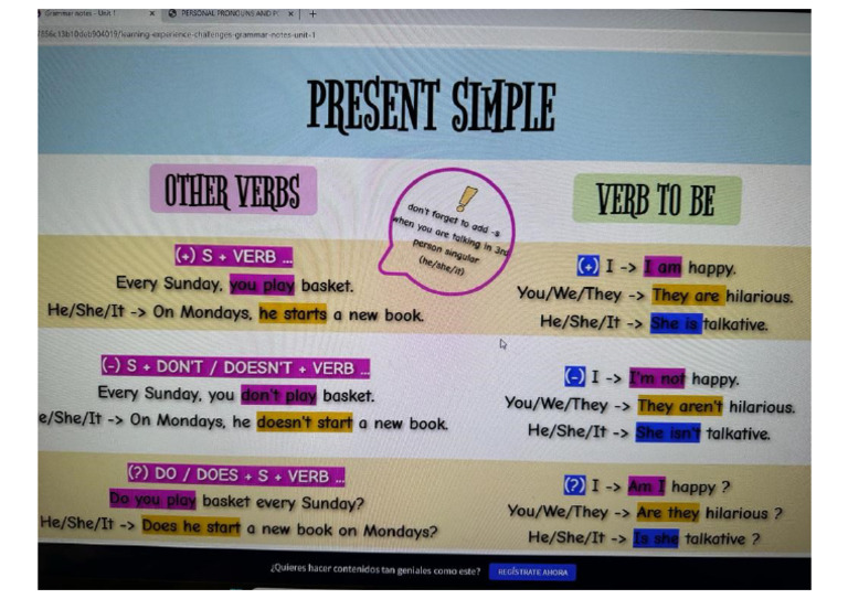 Gramatica Present Simple | PDF