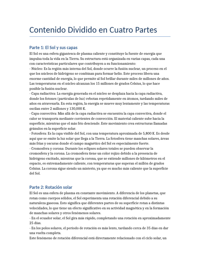 Contenido Dividido en Cuatro Partes Extendido | PDF | Dom | Tierra