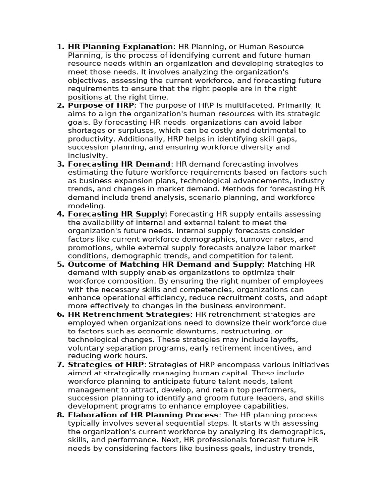 A Comprehensive Grasp of HR Planning Concepts | PDF | Human Resources ...