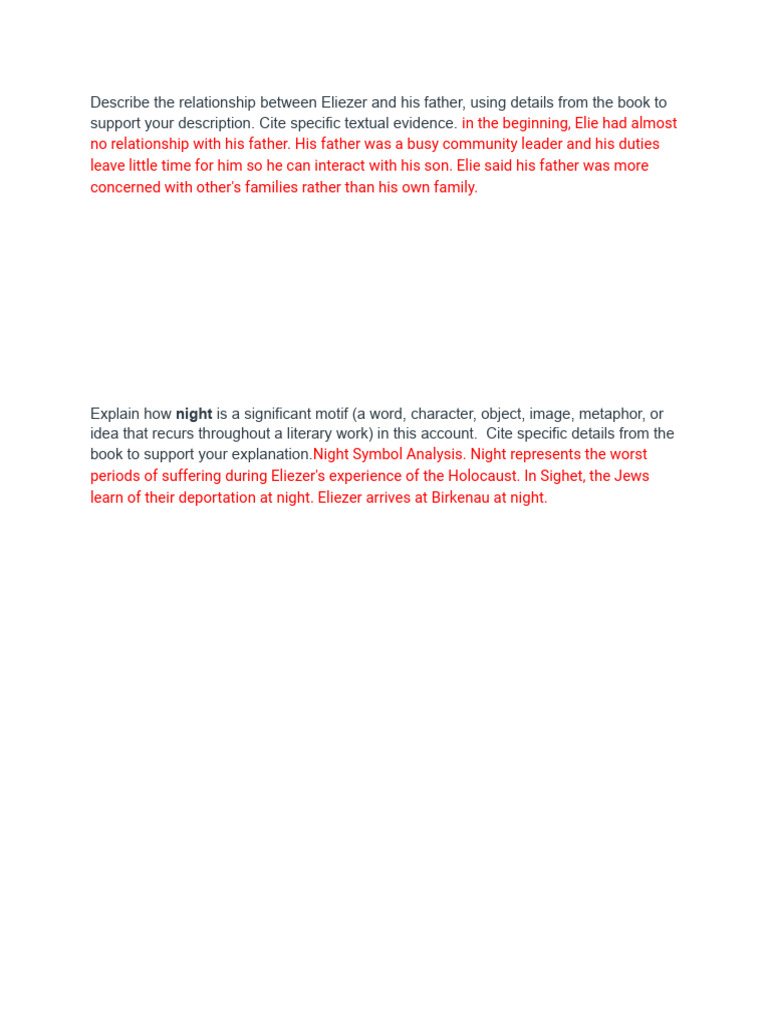 Night Part 1 | PDF | Religion & Spirituality | Classics