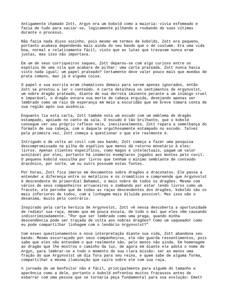 Argyn The Kobold Paladin | PDF | Dragão | Tempo