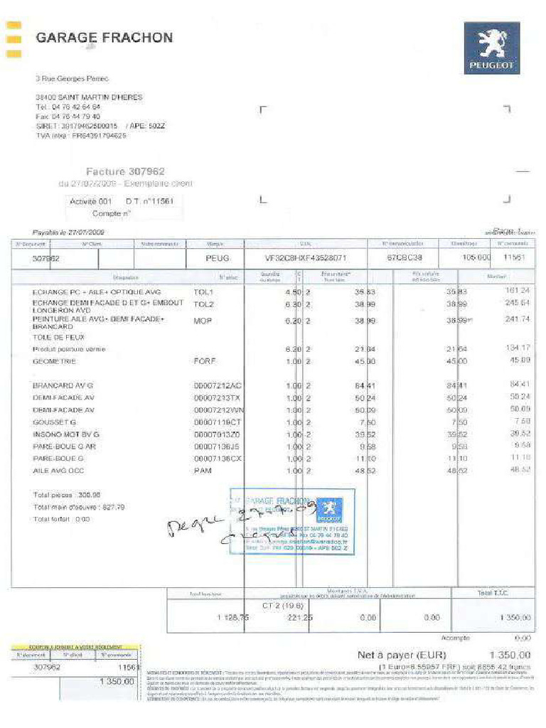 Facture Garage | PDF