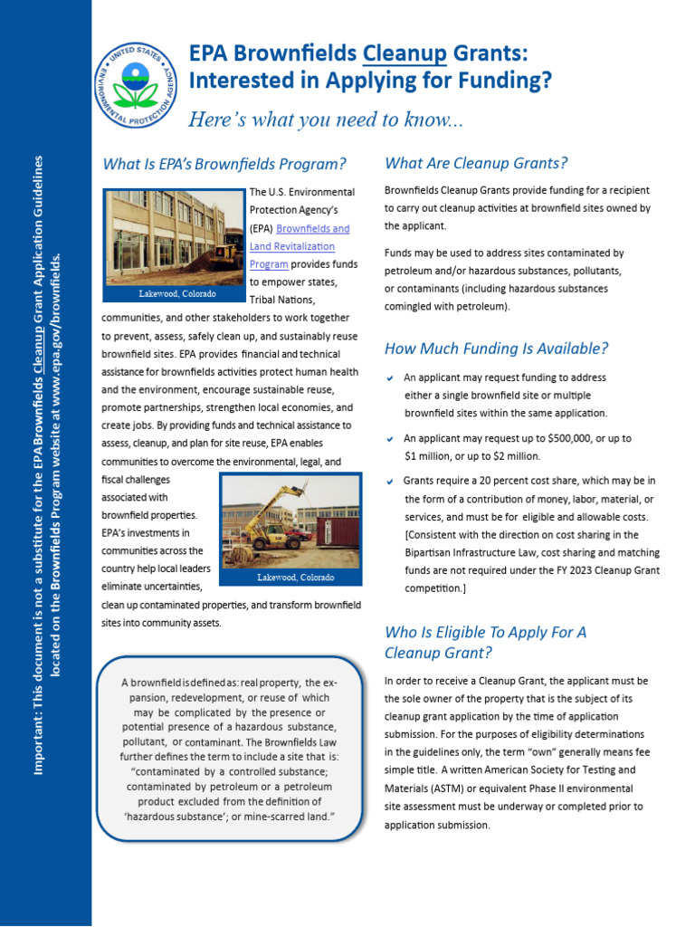 BrownfieldsProgram Overview - Cleanup | PDF | United States ...