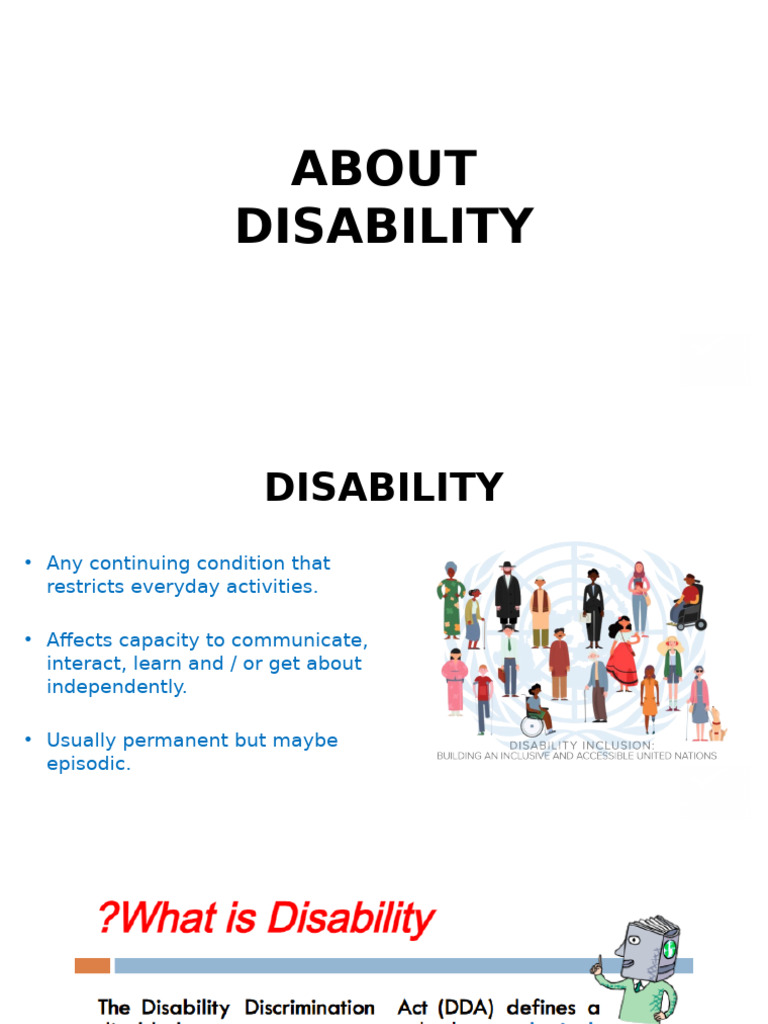 Lecture 1 Disability | PDF | Disability | Neurological Disorders