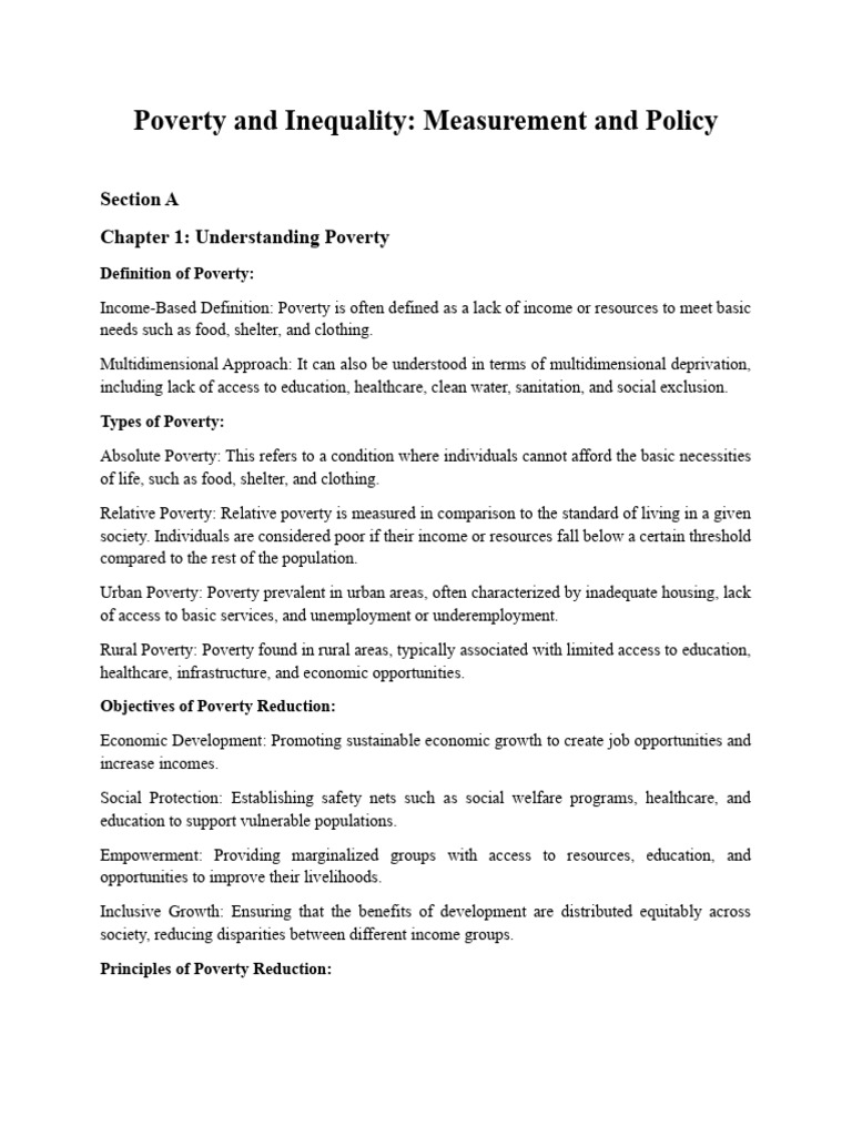 Understanding Poverty and Inequality | PDF | Cost Of Living | Poverty